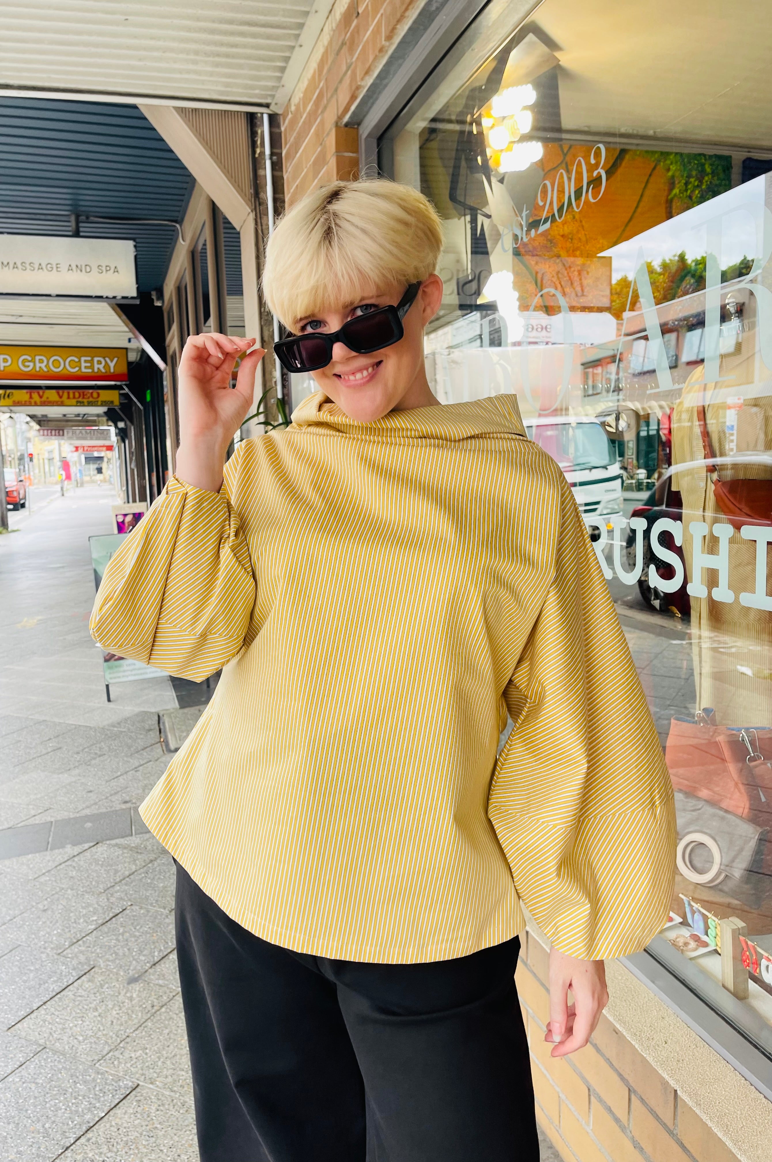 Suzi top in yellow stripes – natalija rushidi
