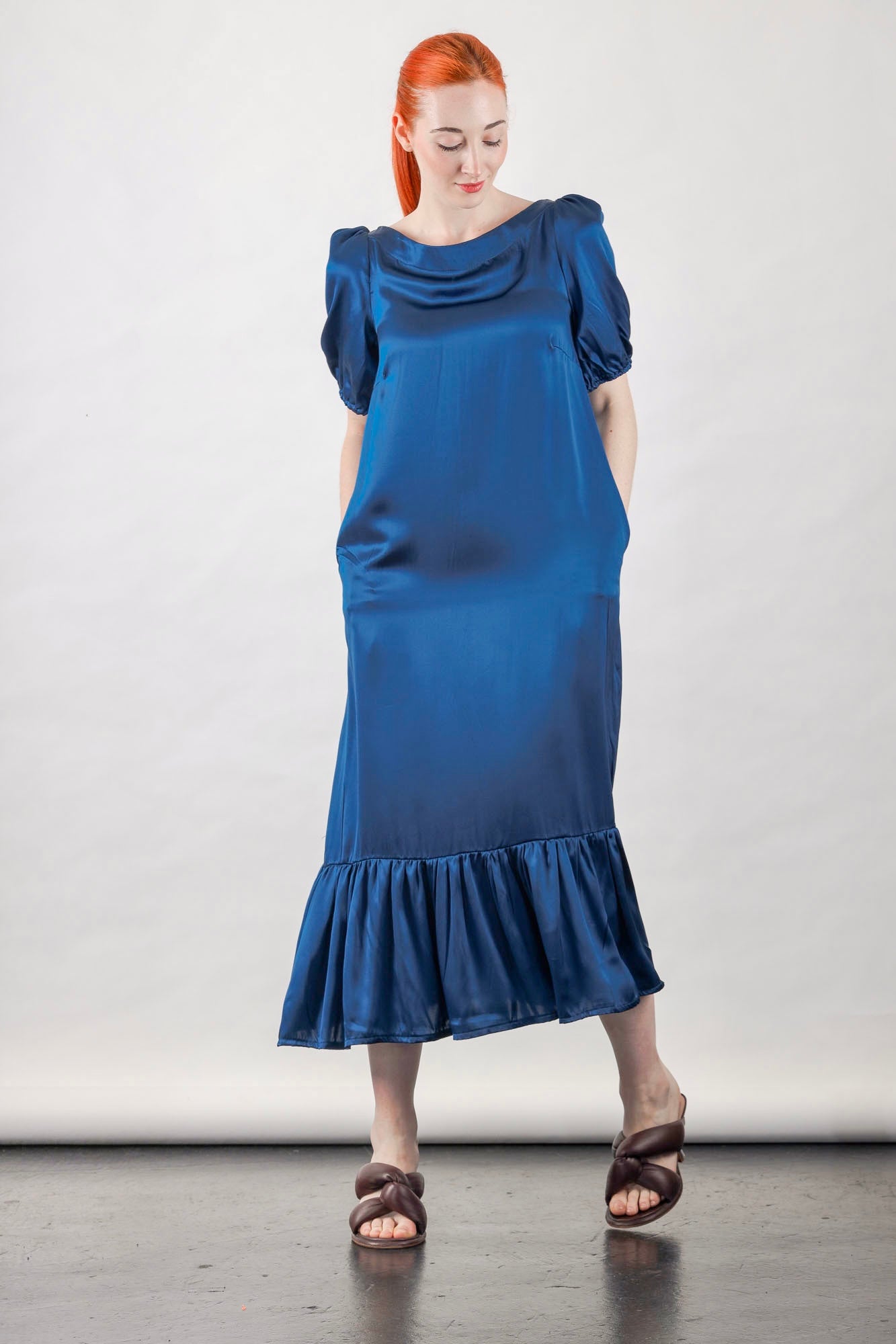 Artemis long dress in petrol – natalija rushidi