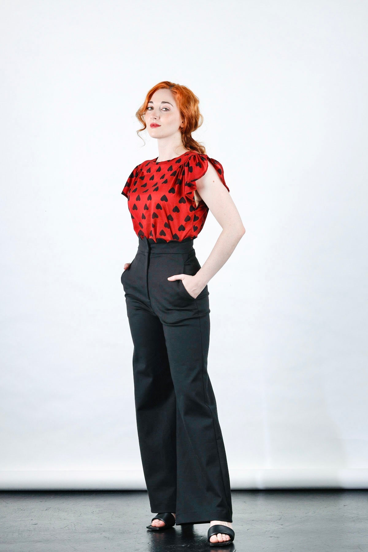 1- Black high waisted pants – natalija rushidi